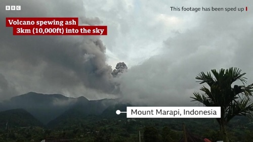 印度尼西亚Marapi火山爆发,11名登山者死亡
