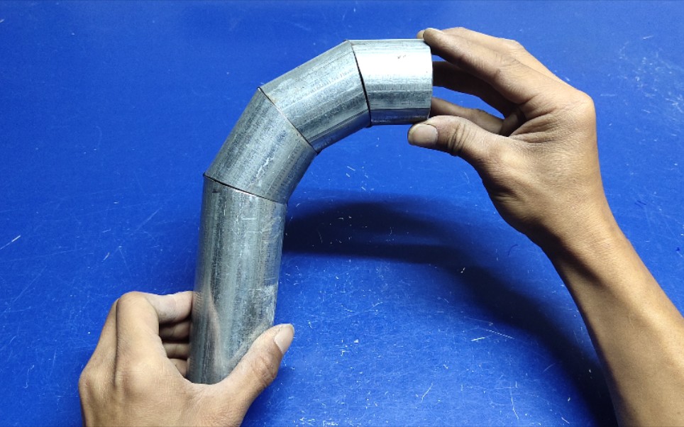 圆管4节弯头如何制作,老师傅现场展示精湛技术,真的是涨见识了