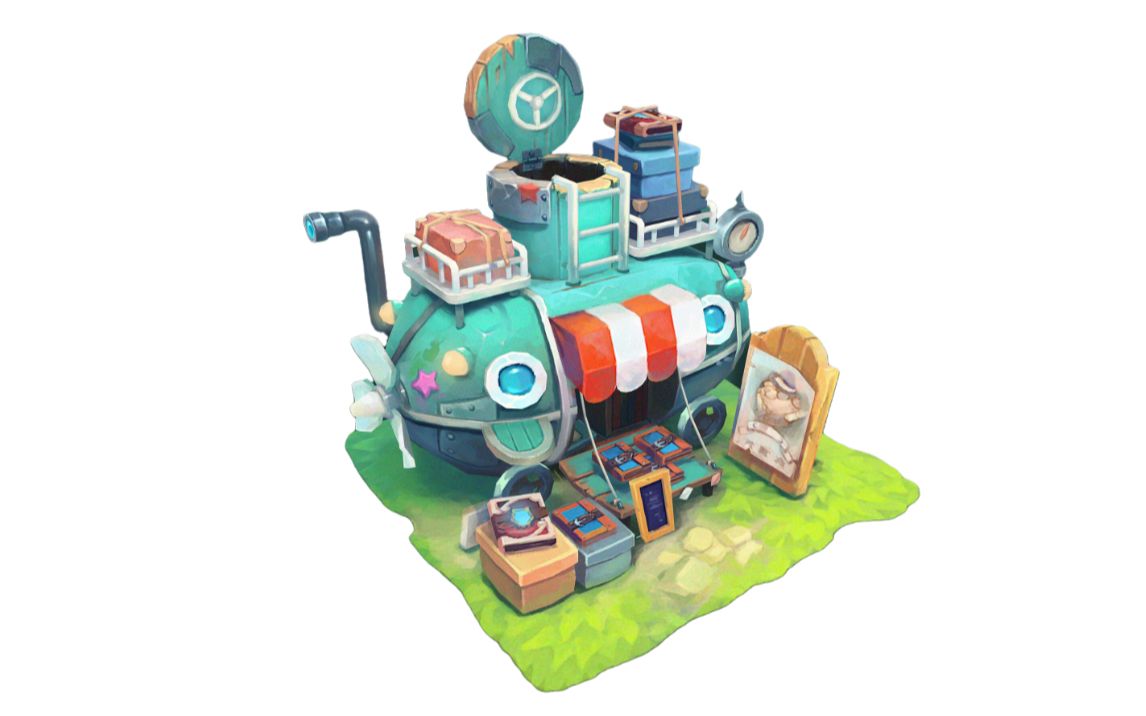 〖传统手绘建模〗3D游戏小场景手绘建模全流程制作教学