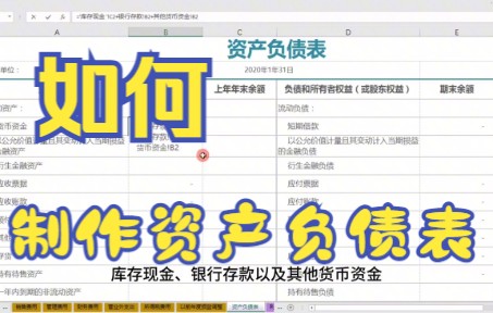 【excel技巧】今天教你如何用excel软件制作一张资产负债表并用公式...