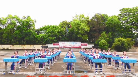 青春活力校园课桌手势舞《让我们荡起双桨》#完整版#课桌舞#六一