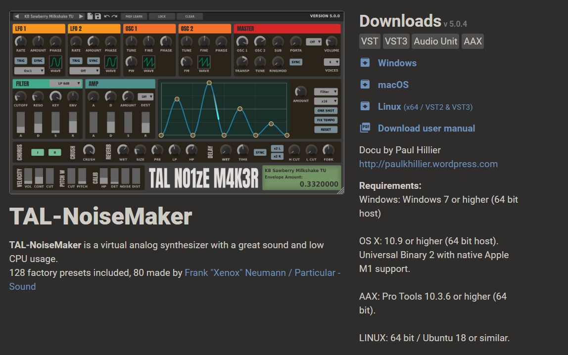 (插件垃圾佬)好用的免费合成器——TAL-NoiseMaker