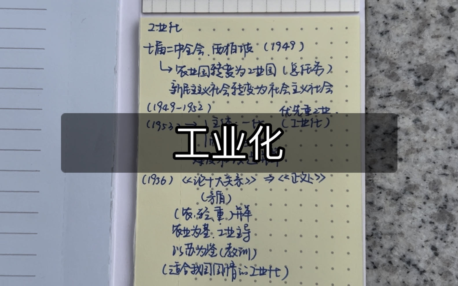 关于工业化道路,重工业,农业,一化三改。各种表述