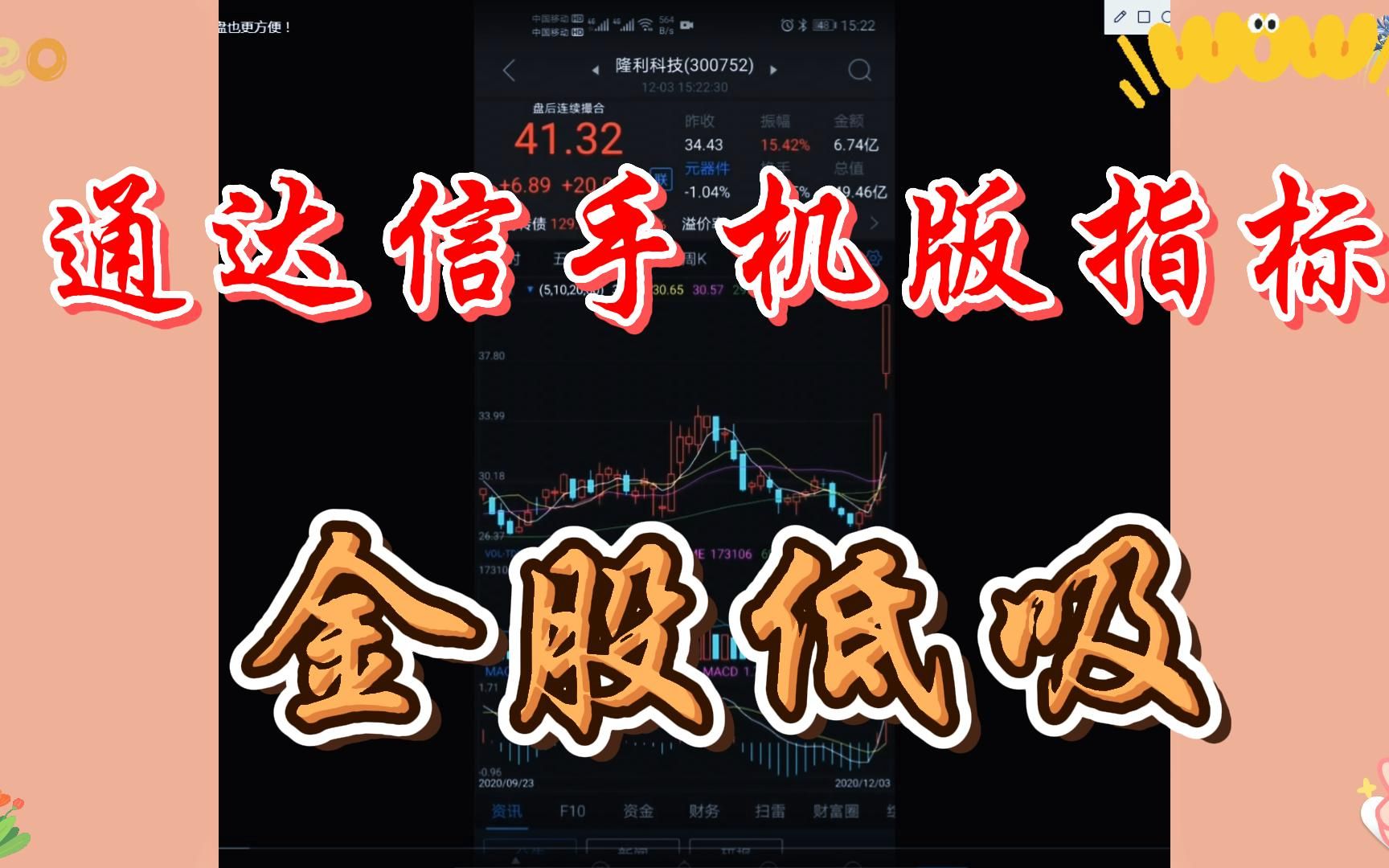 通达信手机版指标,学会这一个就够了,附指标从电脑导入手机详细教程!