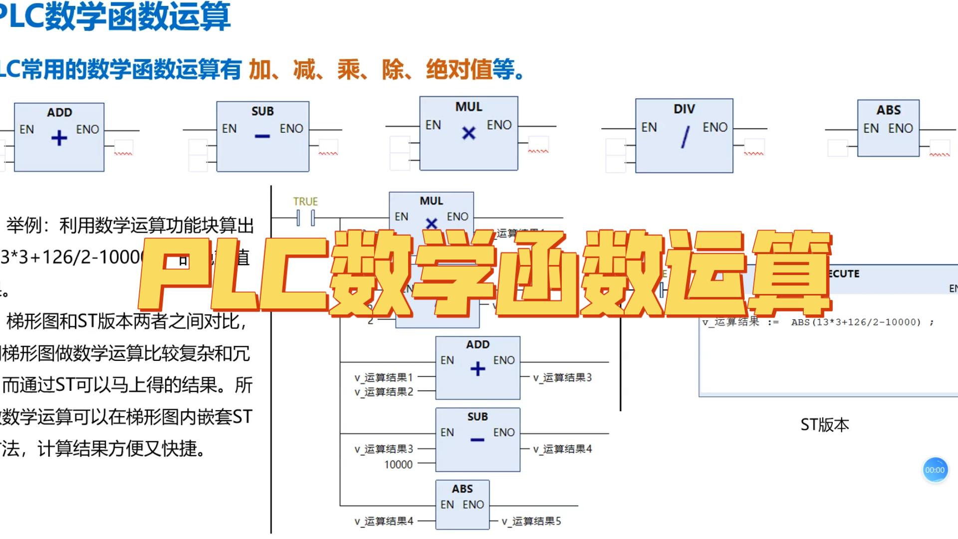 PLC数学函数运算