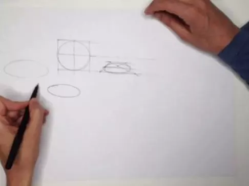 工业设计手绘几何体椭圆正常画法教程2