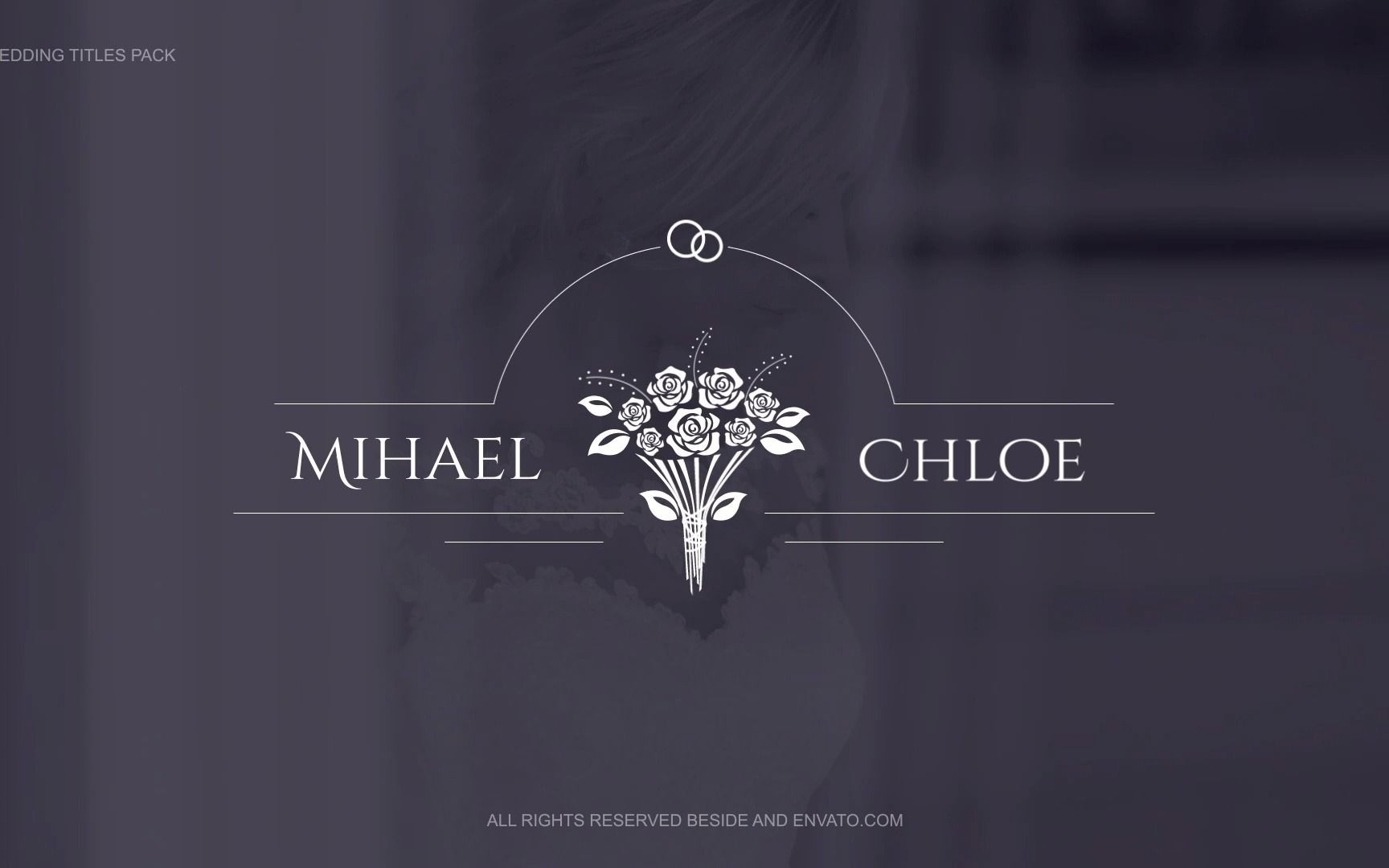 AE模板-12个白色现代简洁简约唯美的婚礼logo文字标题标签动画设计...