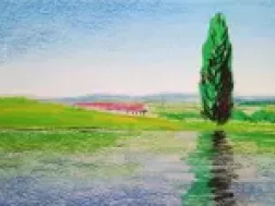 学画蜡笔风景画窦老师教画画