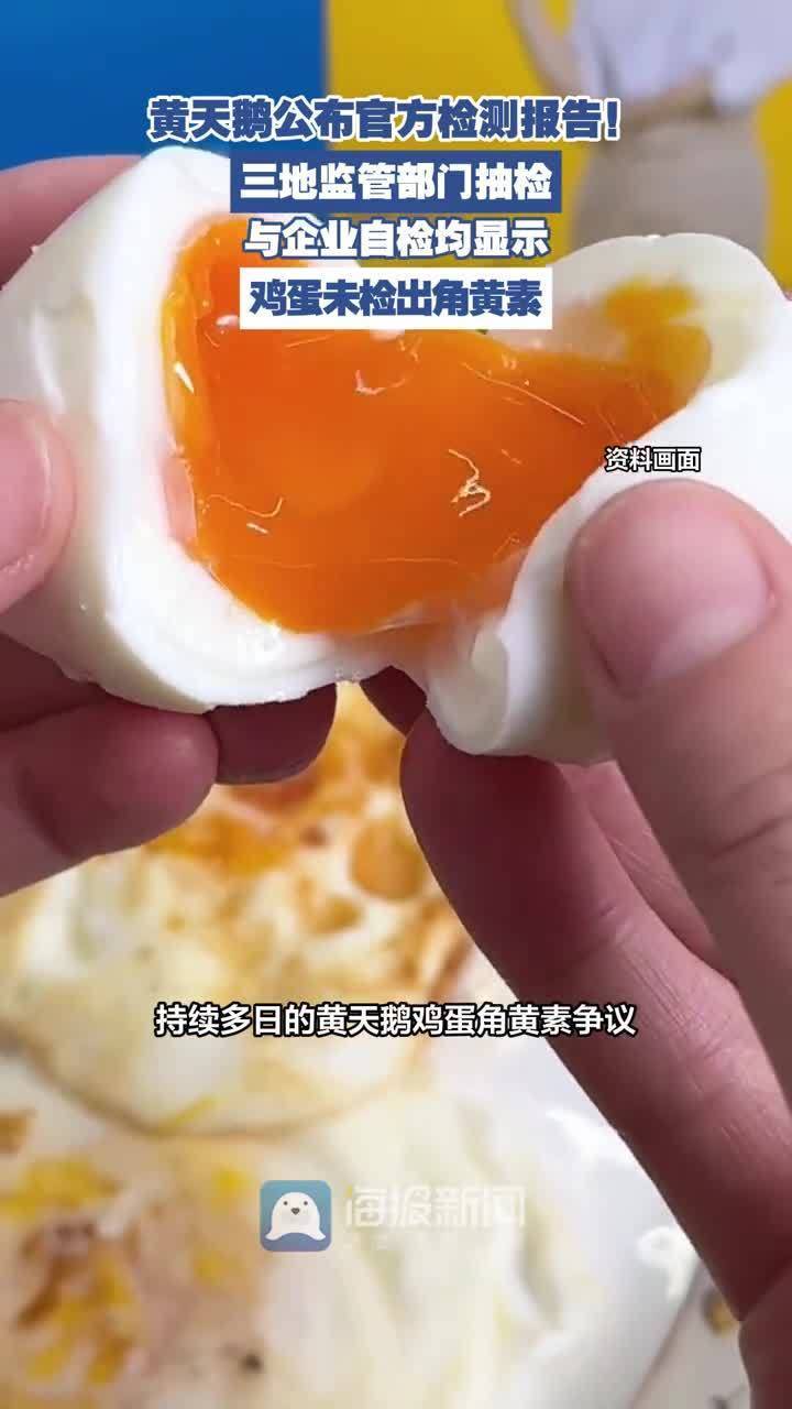 黄天鹅公布官方检测报告:鸡蛋未检出角黄素大象新闻 #热点 #热点新闻...