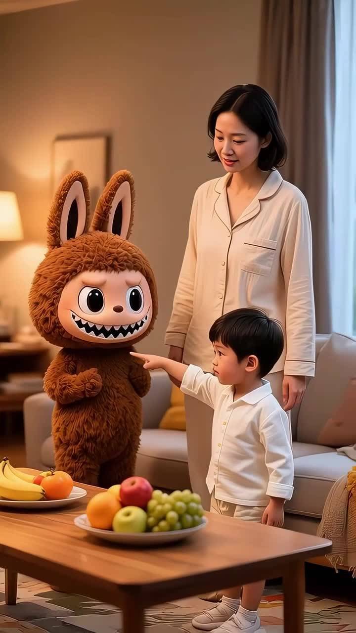 拉布布被小男孩赶出了家门!