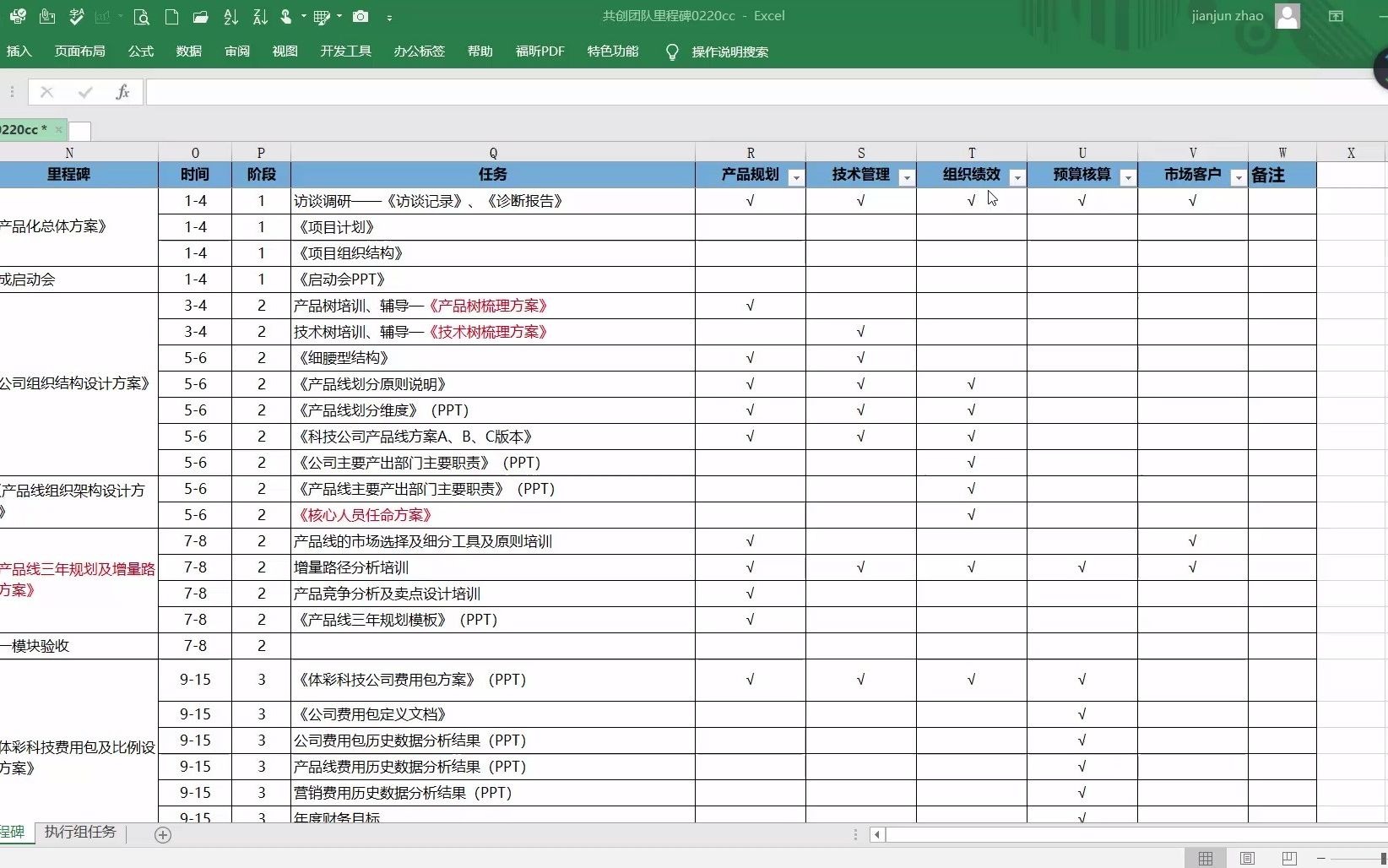 【高效办公】项目管理里程碑自动清分