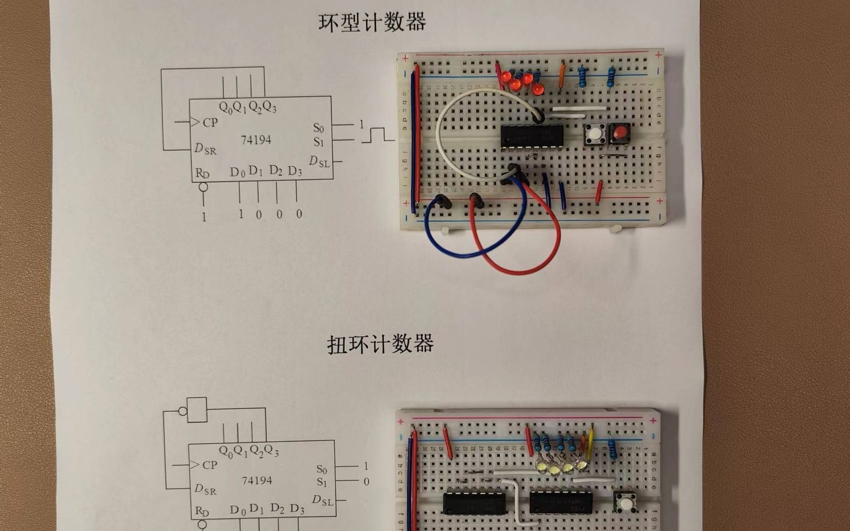 复杂时序逻辑电路(74LS194作用 环形计数器 纽环计数器)②