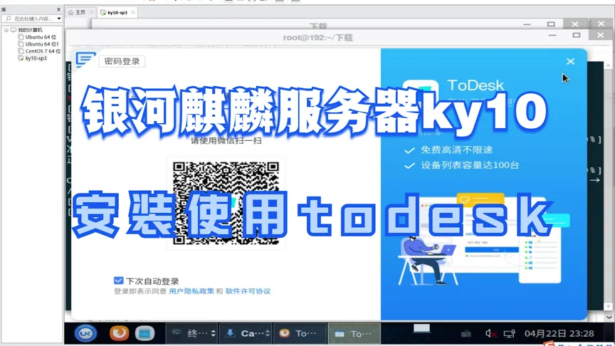 银河麒麟服务器ky10安装todesk