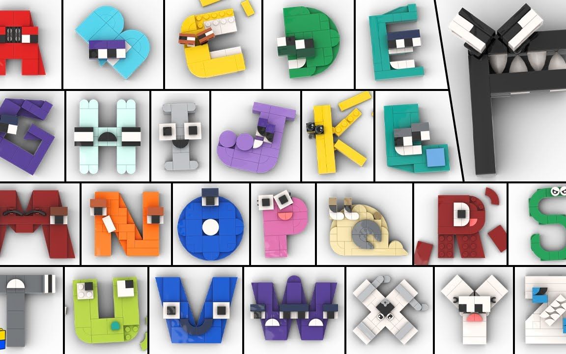 卡通字母人的乐高游戏动画版(A-Z),看看你能学会多少?
