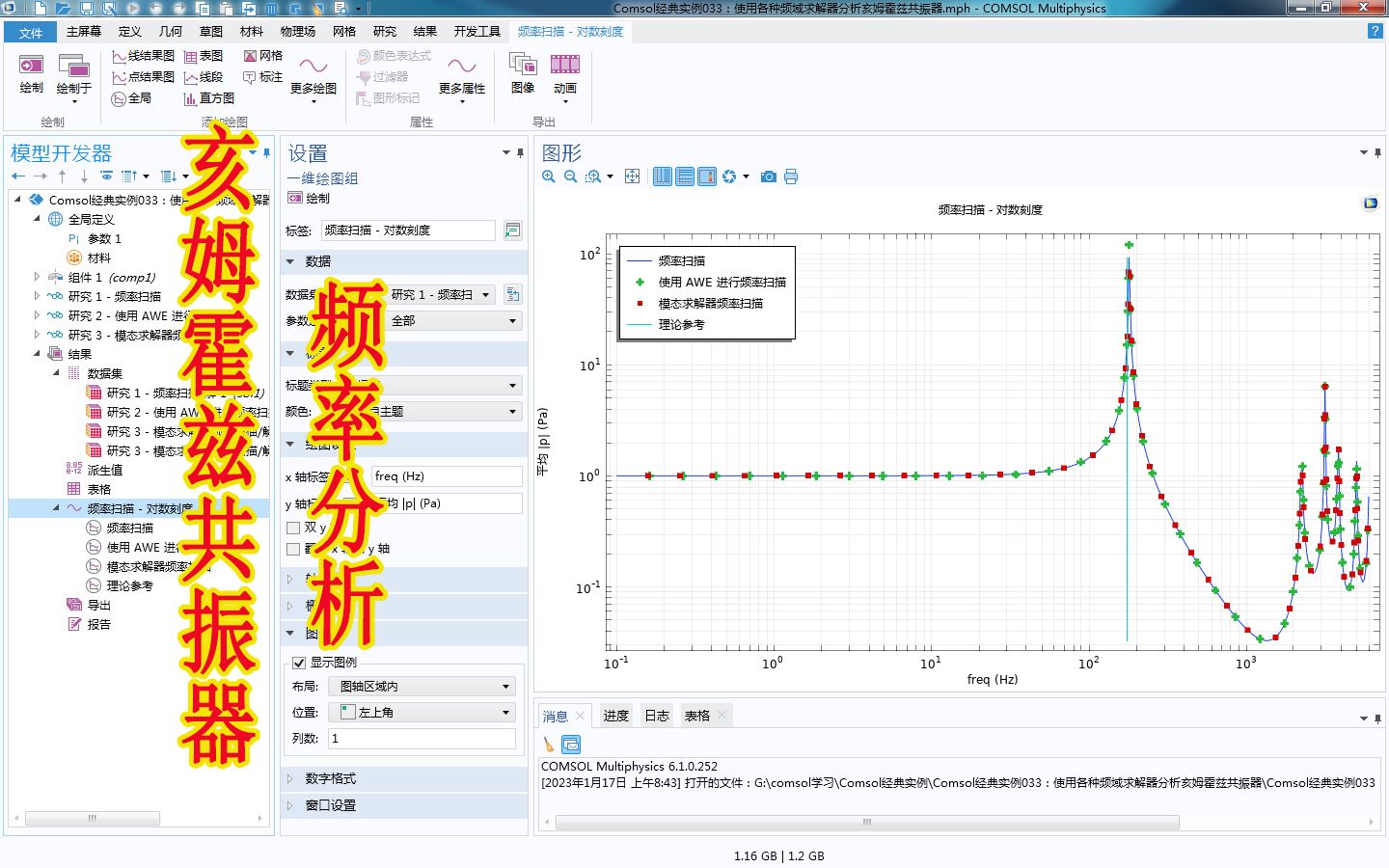 Comsol经典实例033:使用各种频域求解器分析亥姆霍兹共振器