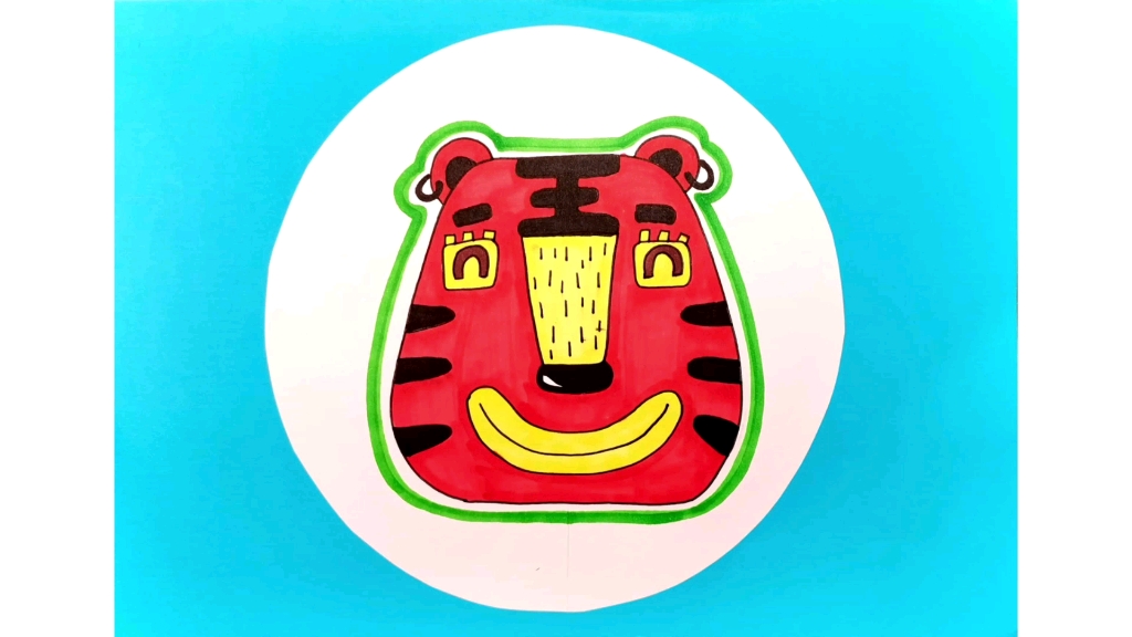 2022虎年主题绘画6#老虎儿童画#老虎简笔画#创意画#卡通画