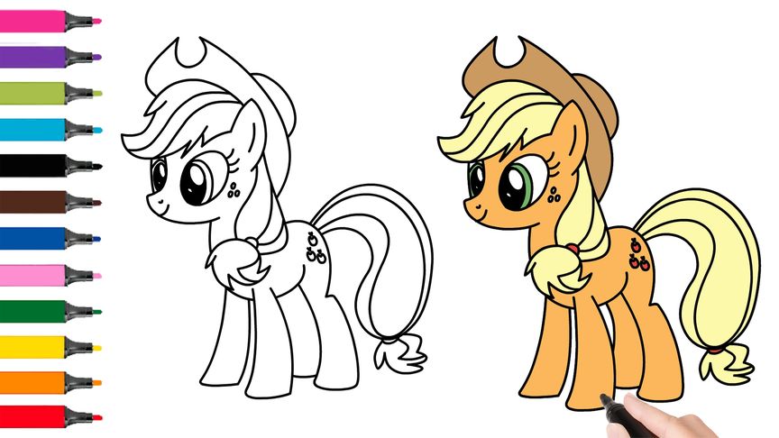 怎样画小马宝莉简笔画苹果嘉儿绘画少儿美术教程