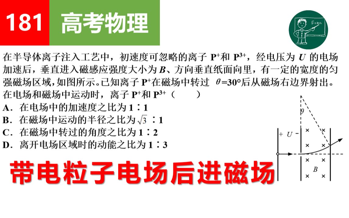 【高考物理】181带电粒子电场后进磁场如何分析