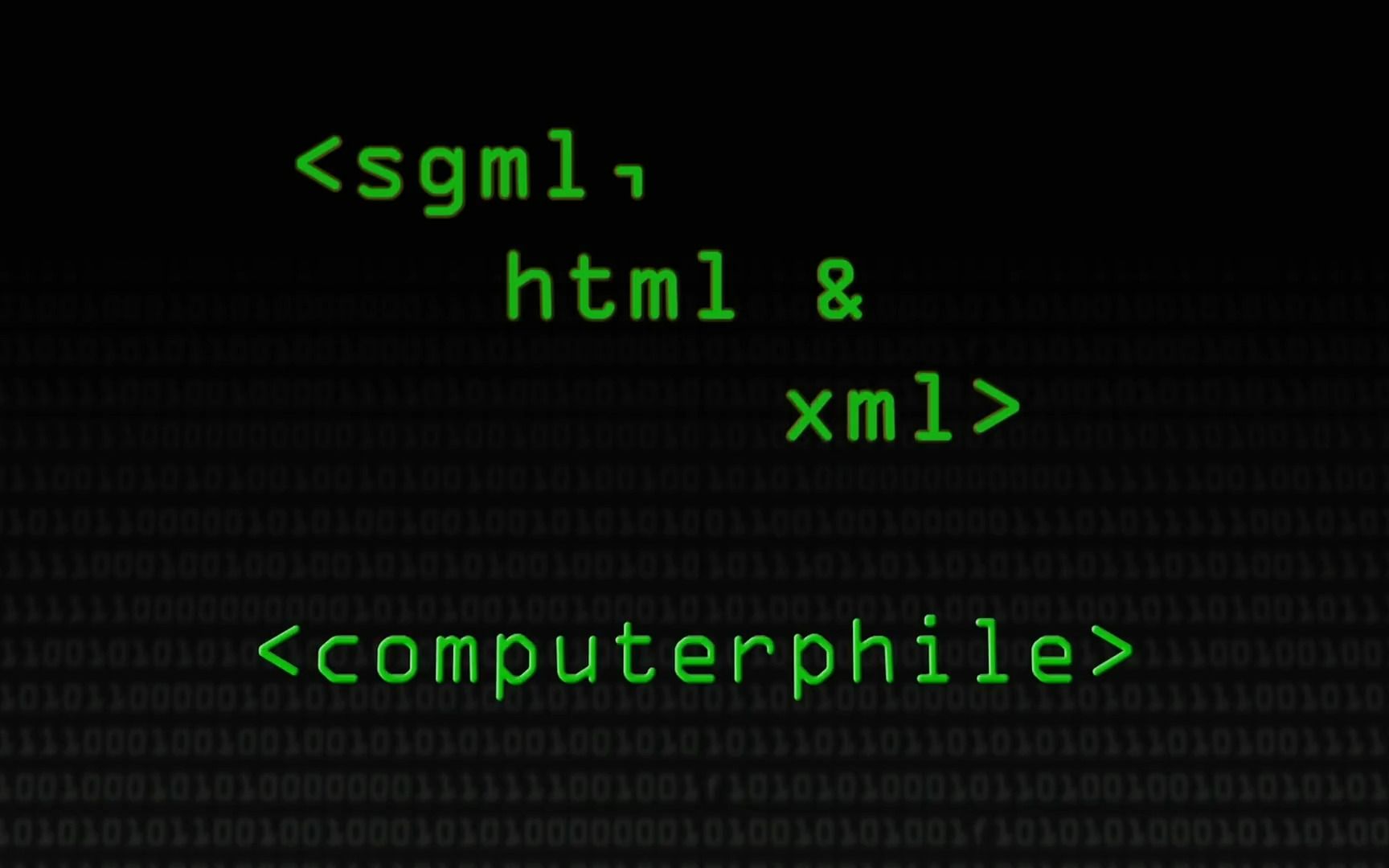 【油管双语】SGML HTML XML有什么不同part1-Computerphile