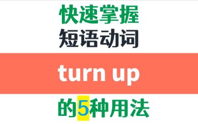 高频短语动词turn up的5种用法详解