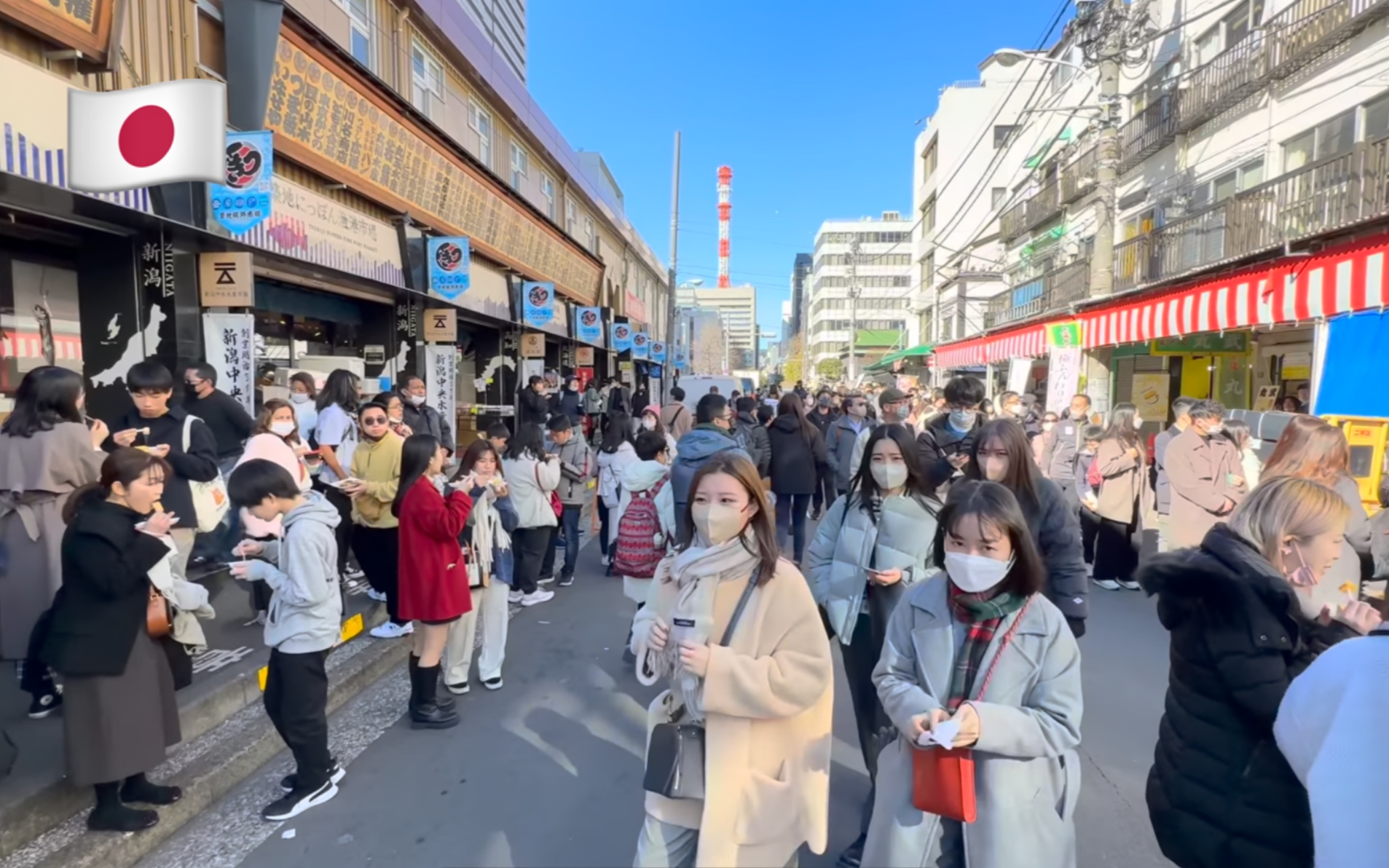 【超清】年末漫步游日本东京筑地|筑地场外市场 拍摄日期:2022.12.25
