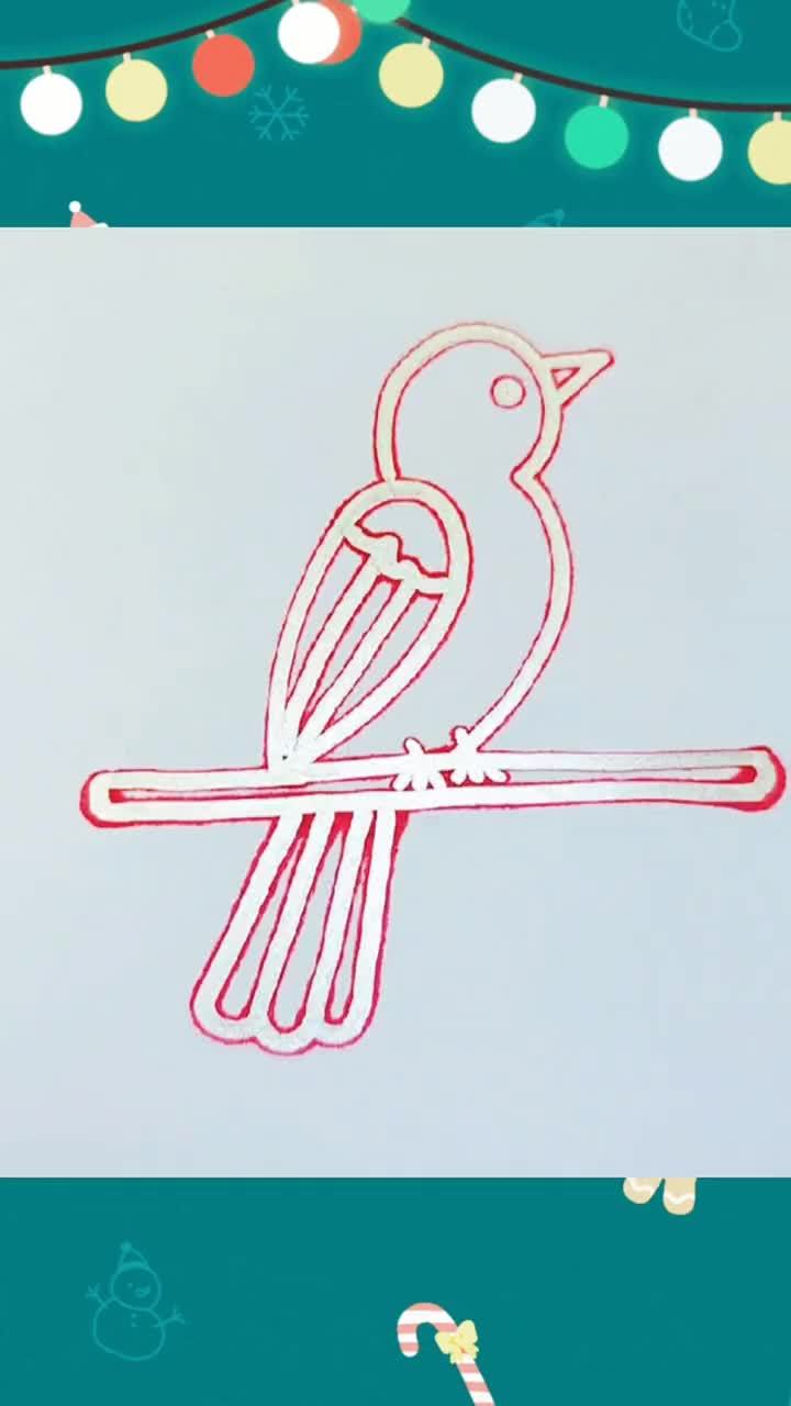 用数字画小鸟你学会了吗#简笔画