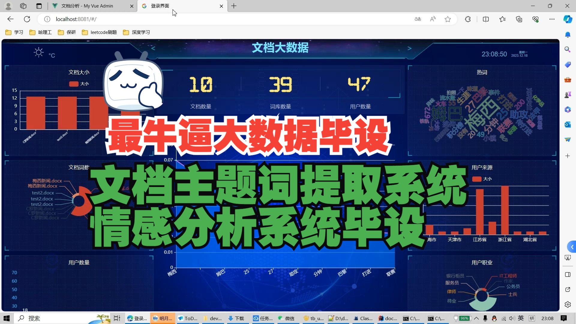 ...spark深度学习文档主题词自动提取与分析系统 大数据毕业设计 大...
