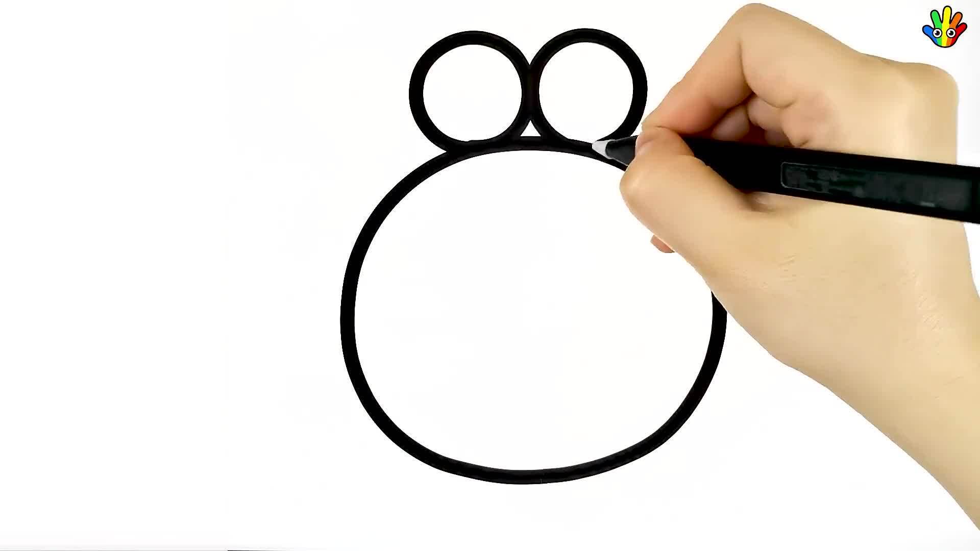 #早教美术#儿童简笔画填色 3分钟教宝宝学画和识别7种海洋小动物 #...