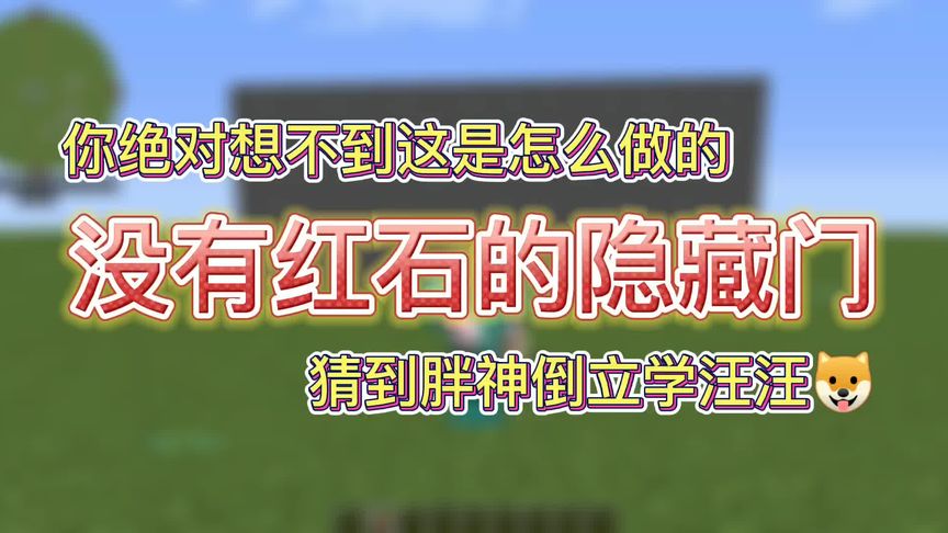 我的世界:没有红石的隐藏门?大家想学吗?胖神:下一期教大家咋做