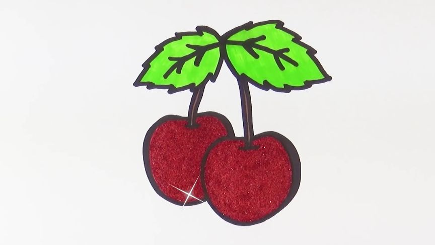 【简笔画】红红的樱桃送给你