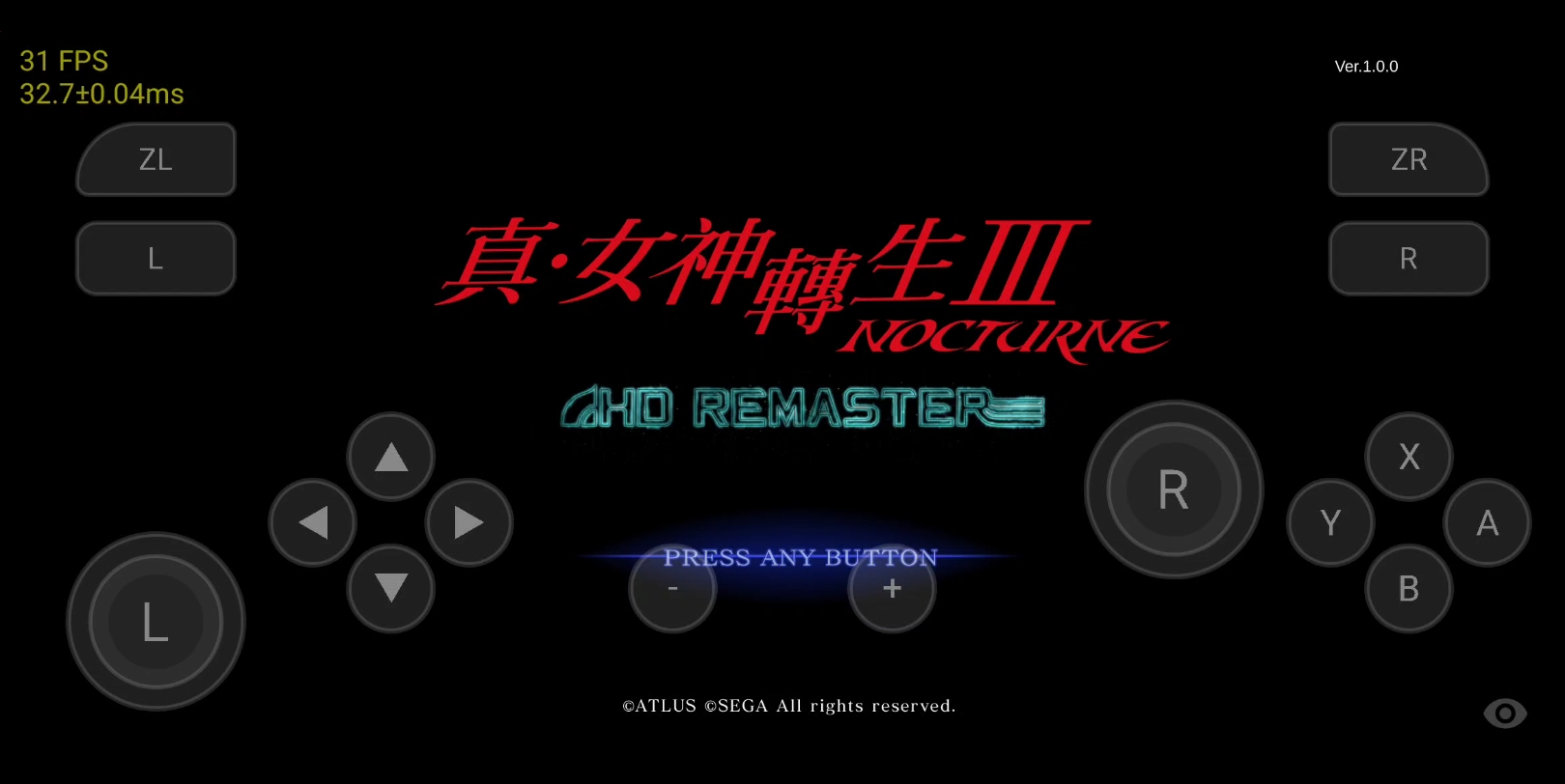 〖安卓skyline模拟器1345版〗NS《真女神转生3:HD重置版》骁龙855...