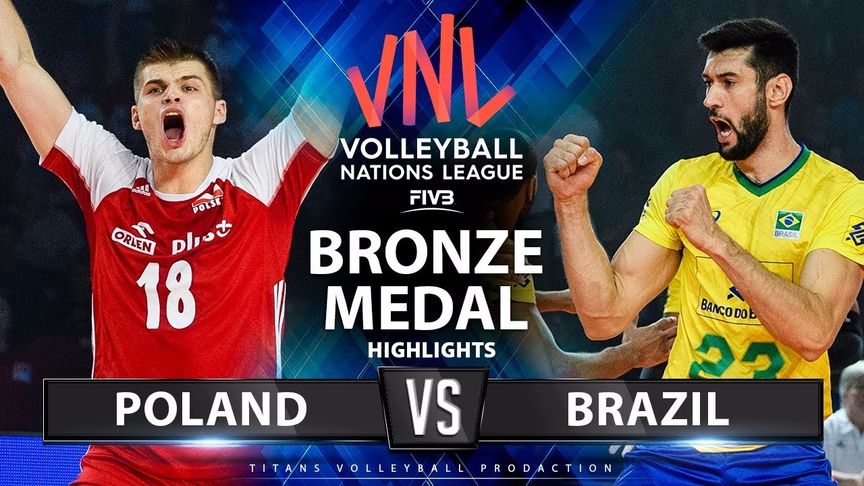 比赛集锦:世界男排联赛总决赛,波兰3-0横扫巴西收获季军
