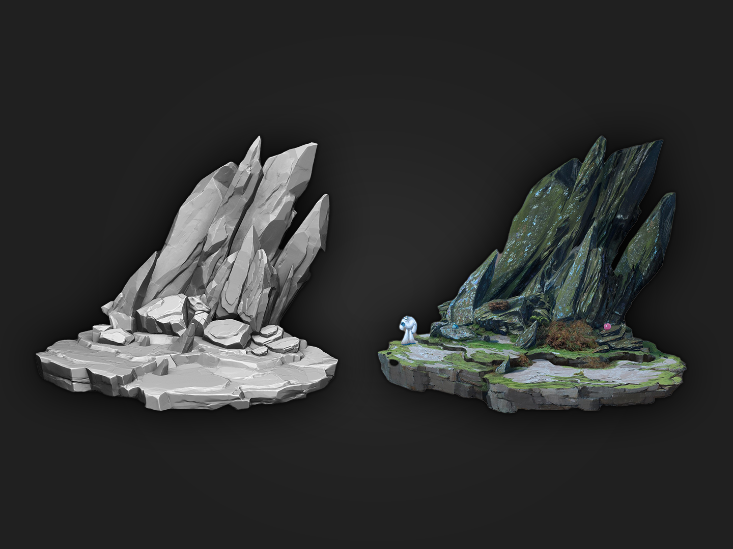 【zbrush教程】手把手教你zbrush雕刻山石!保姆级教程!看完你还愁...