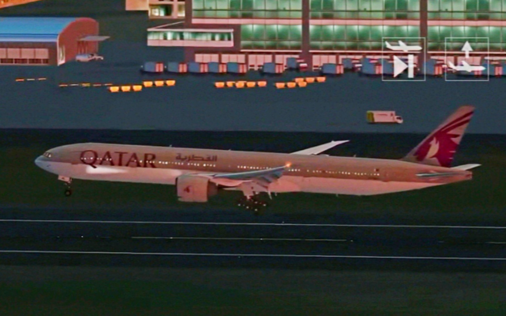 【模拟飞行】呆胃少爷驾驶的卡塔尔航空软着陆