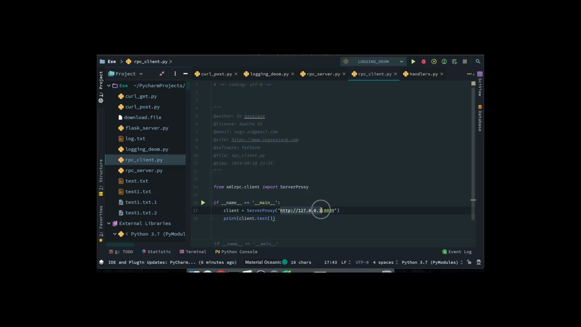 python中的远程过程调用rpc