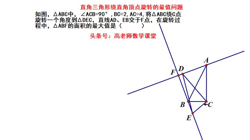 最值问题(6),直角三角形旋转隐含90度角,比较有难度,你会吗