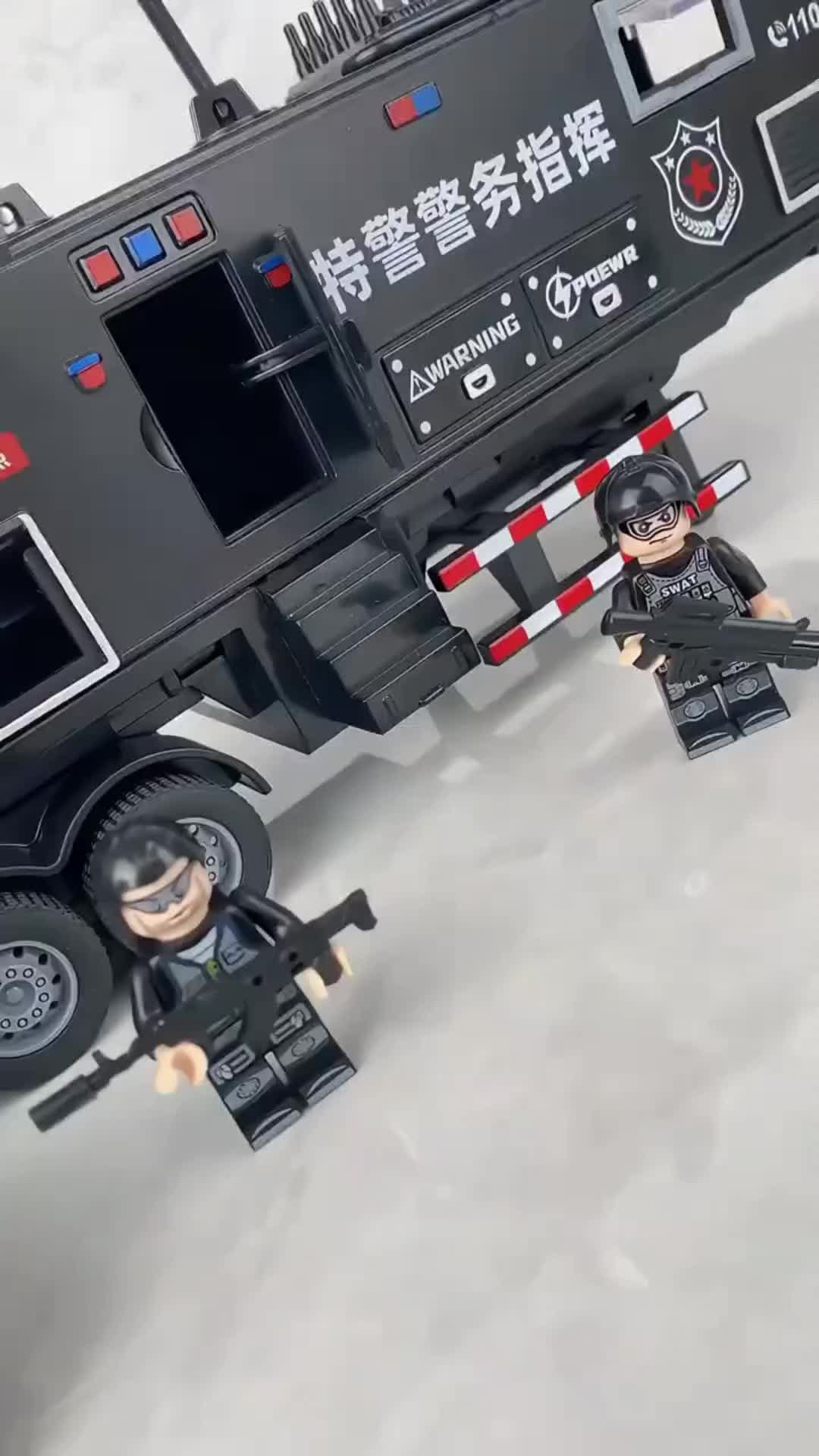 ...加长特警指挥车玩具儿童仿真警车110公安汽车模型男孩3-6岁#警务...