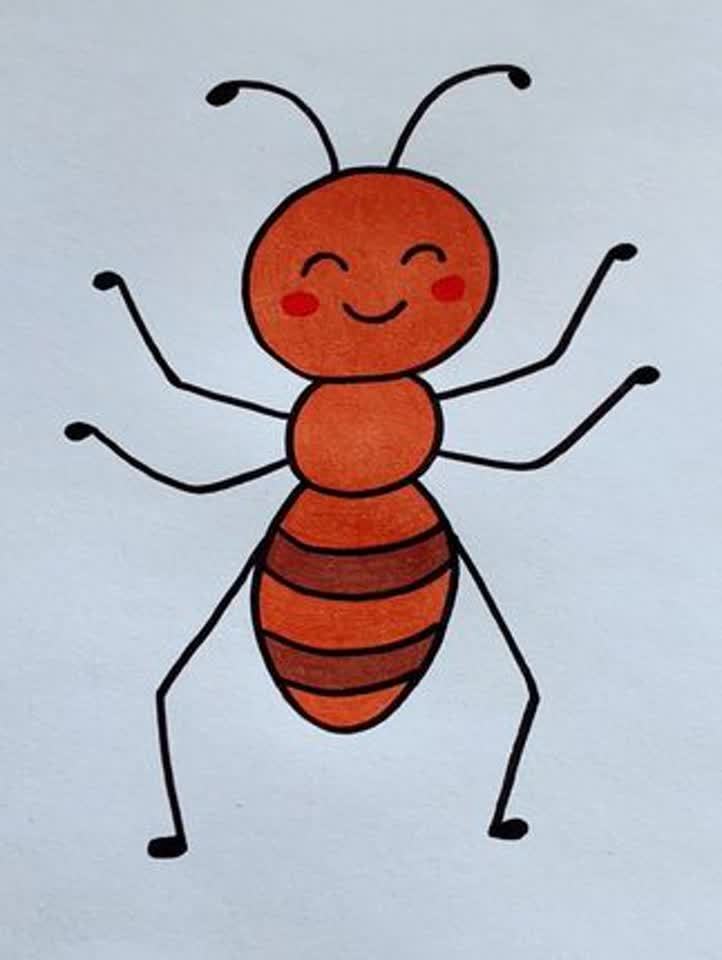 简单画小蚂蚁#育儿简笔画 #一起学画画 #简笔画