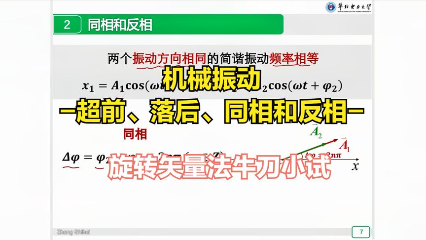 旋转矢量牛刀小试!机械振动:4 超前和落后
