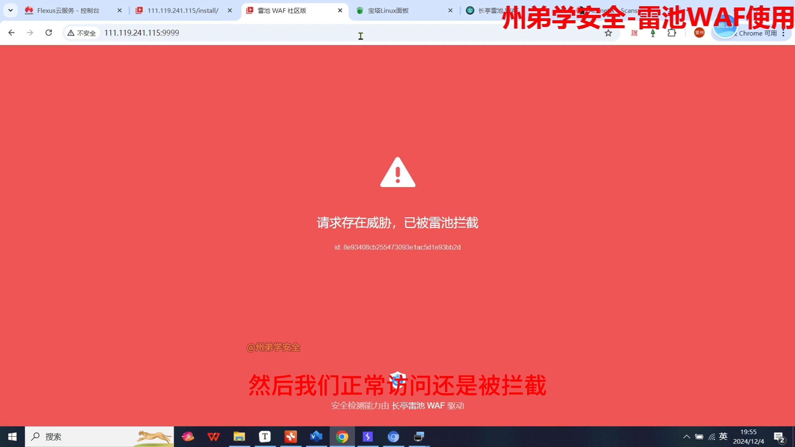 长亭雷池WAF的使用