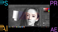 用ps给美女模特的眼睛制作撕纸效果教程