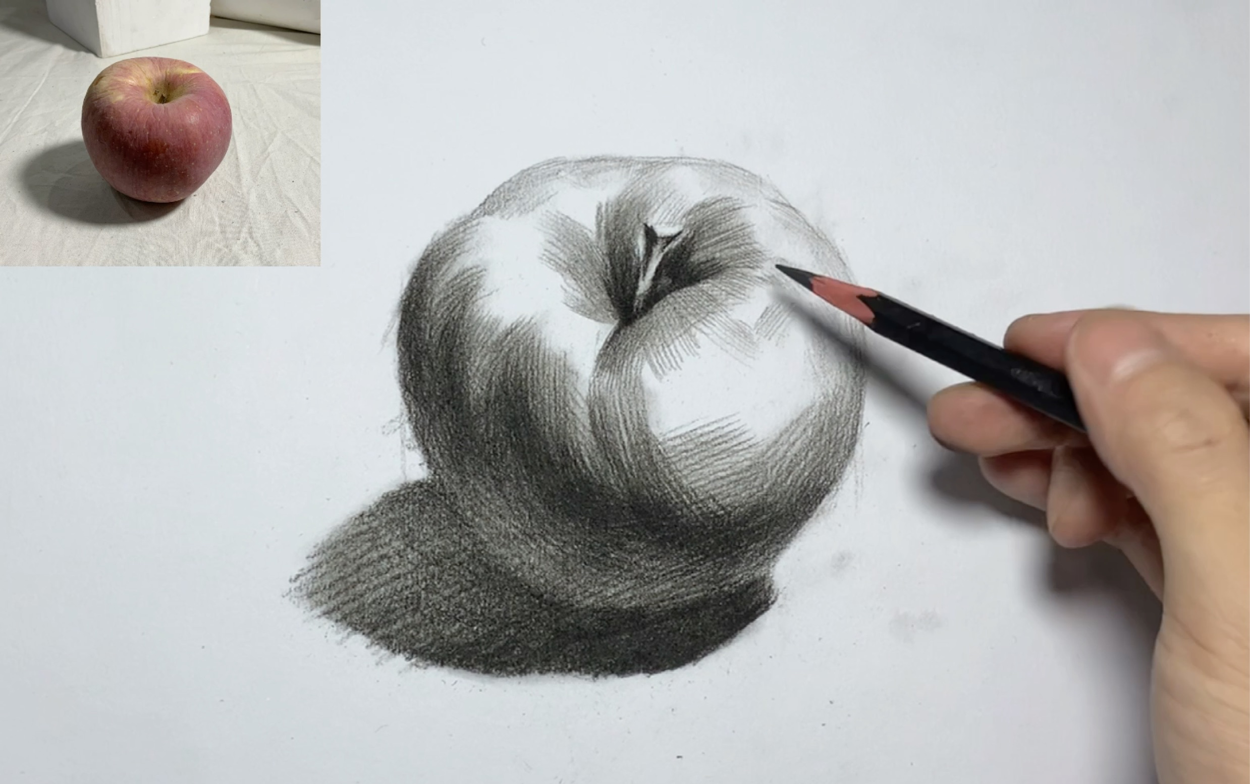 素描静物教学-苹果