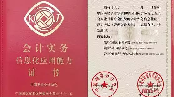 会计信息化证(管理会计)正式发布