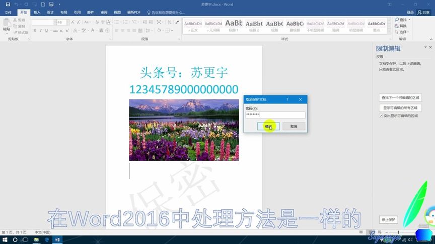 轻松去除加密Word文档的密码和水印,并且不用借助其他软件
