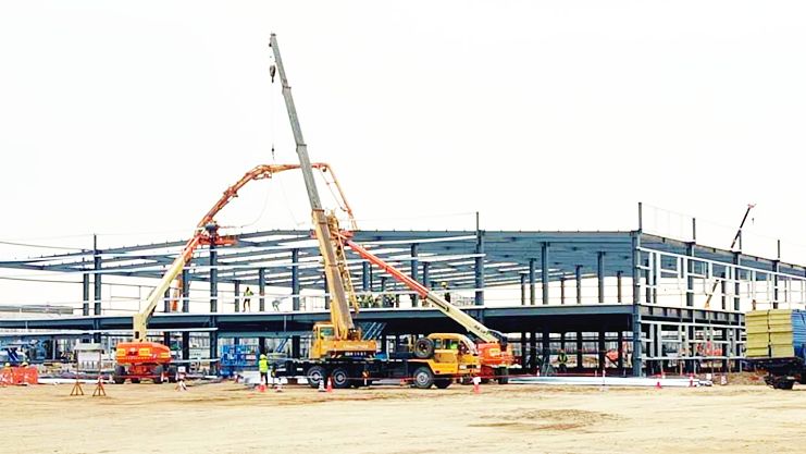 南通正道钢结构项目施工安装现场操作视频