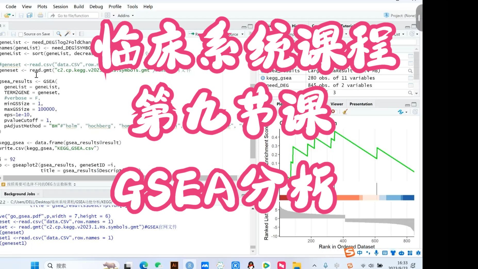 医学临床R语言数据分析系统课程-第九节课-GSEA功能分析