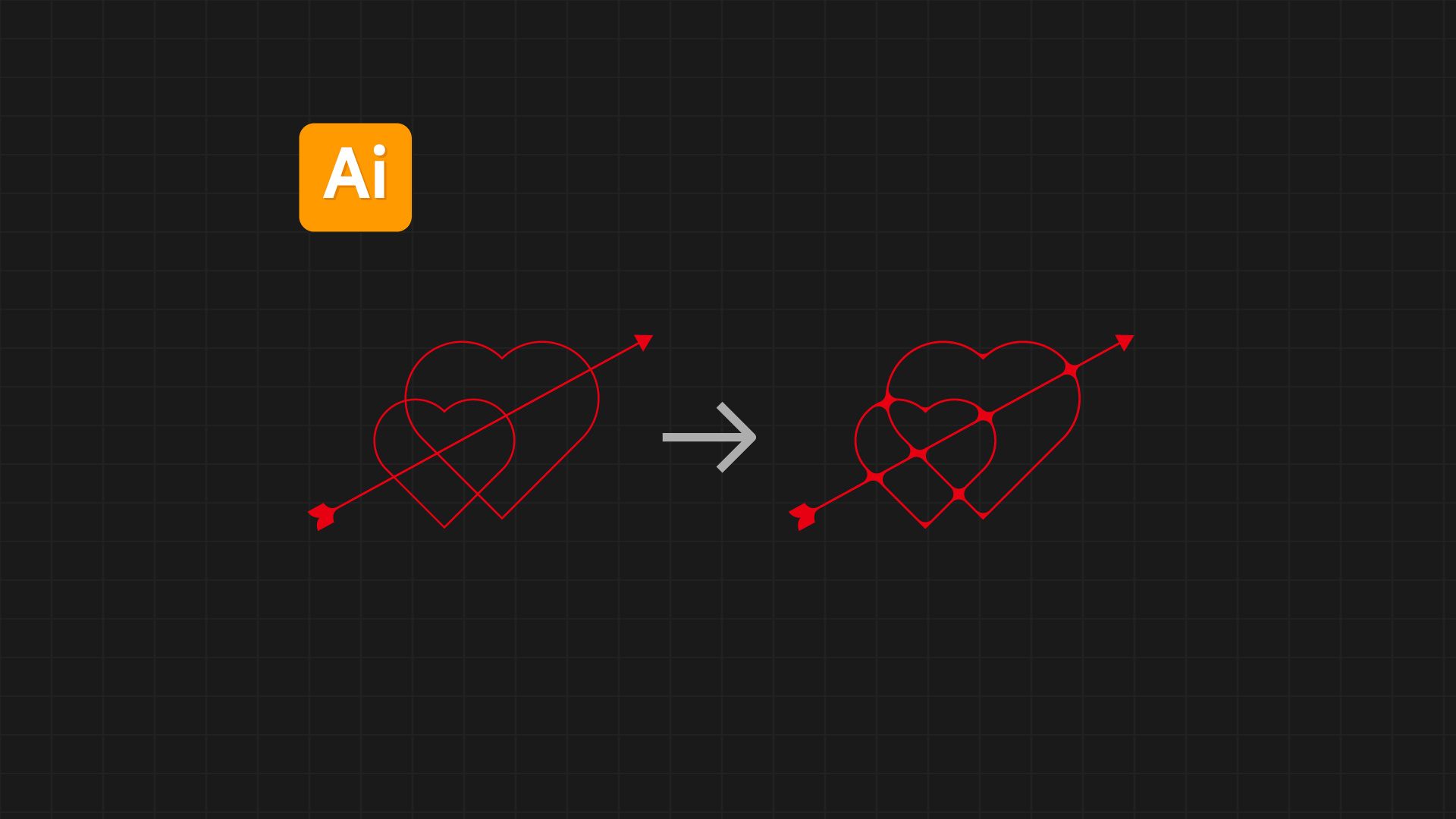 一箭穿心图标实例详解!我的Illustrator学习笔记分享 AI矢量设计入门小...
