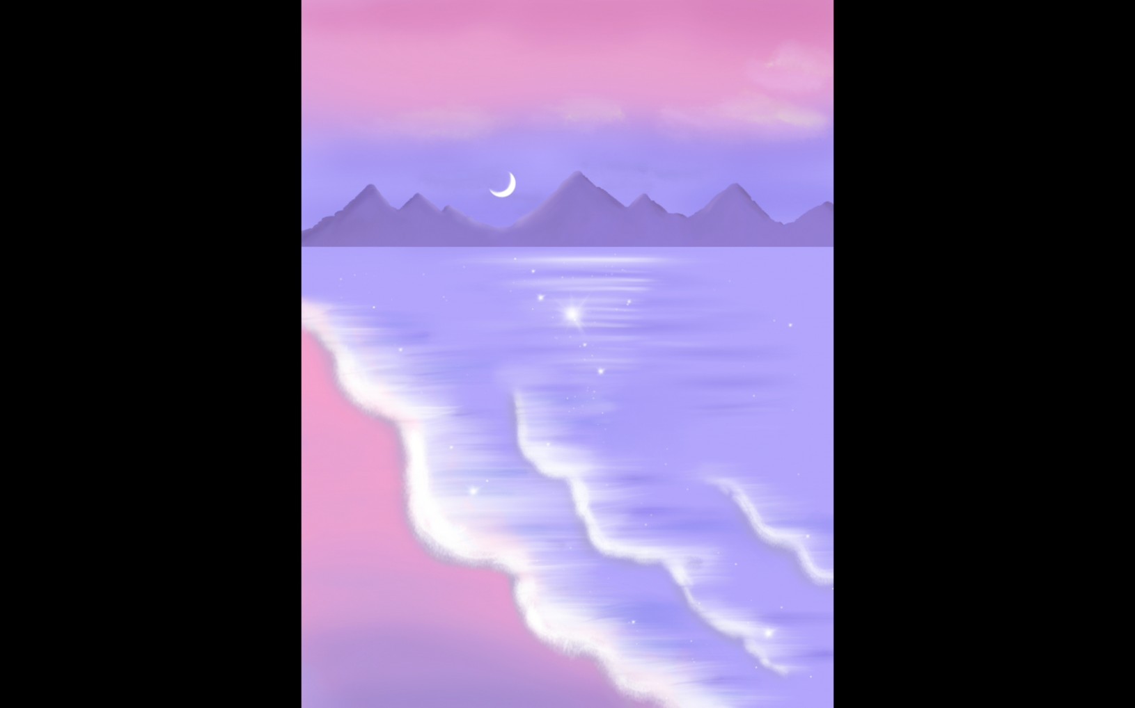 华为平板绘画教程|紫色海湾|sketchbook妙笔生花绘画|零基础绘画