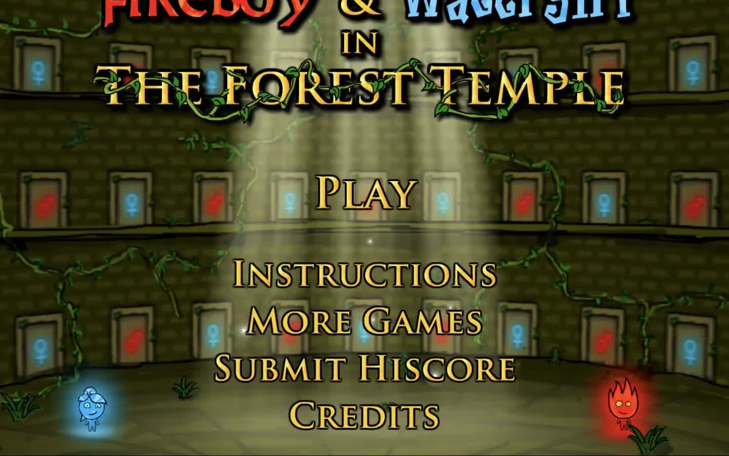 一个人满宝石通关4399童年经典双人游戏森林冰火人1