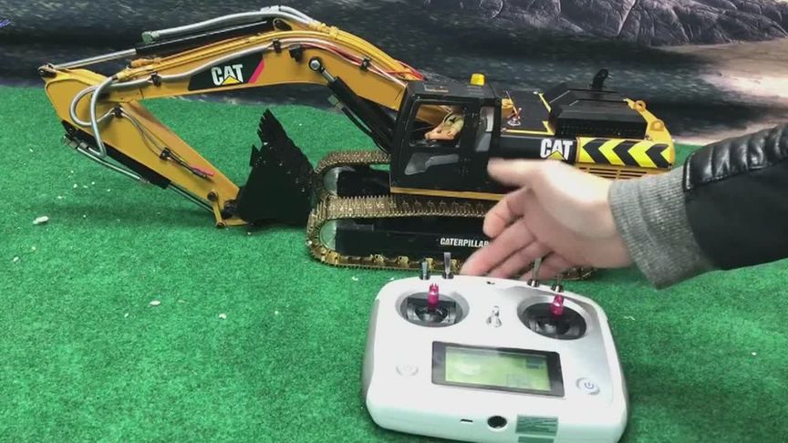 卡特Cat336D液压挖掘机模型开箱-连冲击钻头都是那么逼真